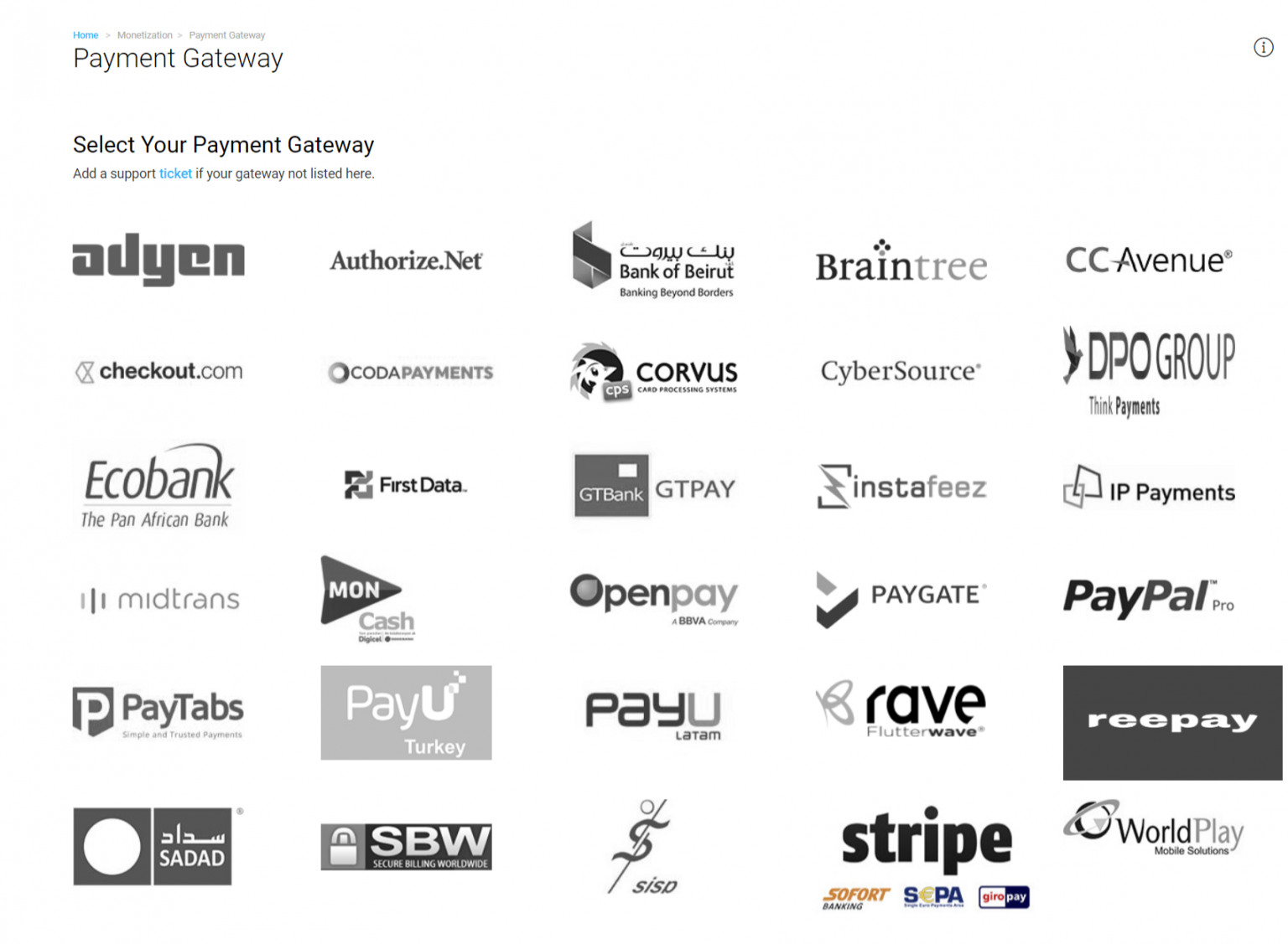 Adding Payment Gateway - Help Center