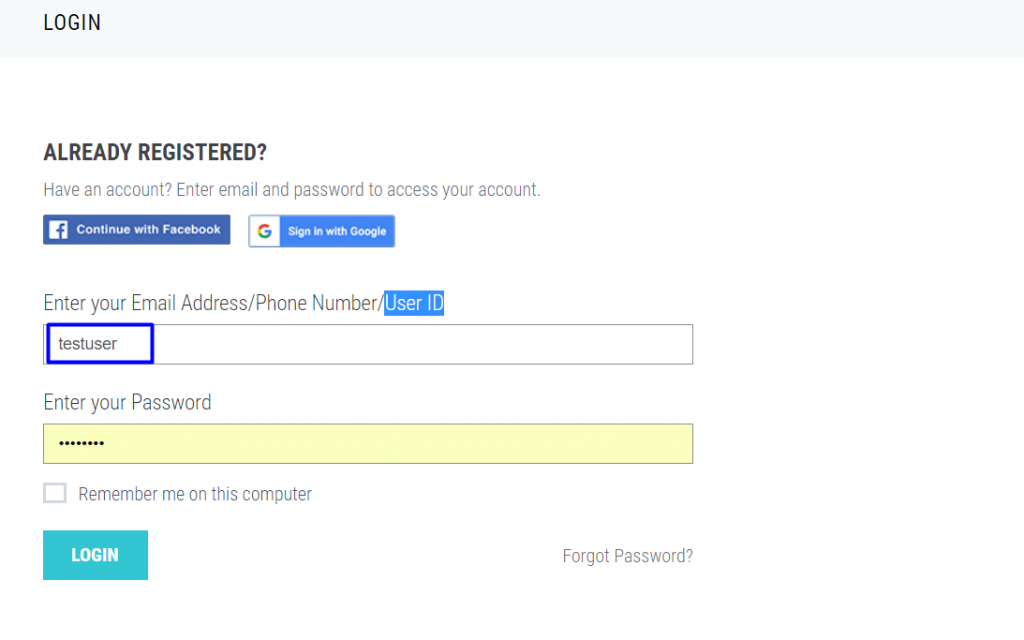 Configuring Login Field - Help Center